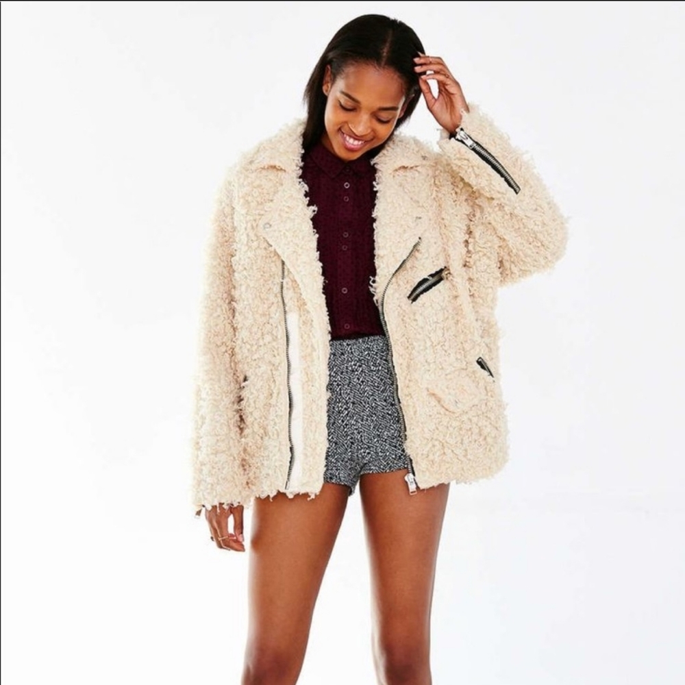 Unif X Urban Outfitters Furry Moto Jacket - Gem